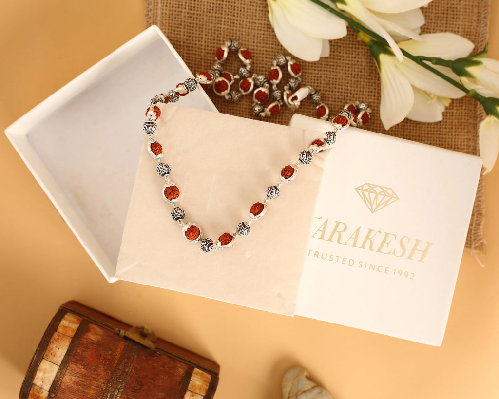 Shop Authentic Rudraksha Silver Chains – Tarakesh Collection