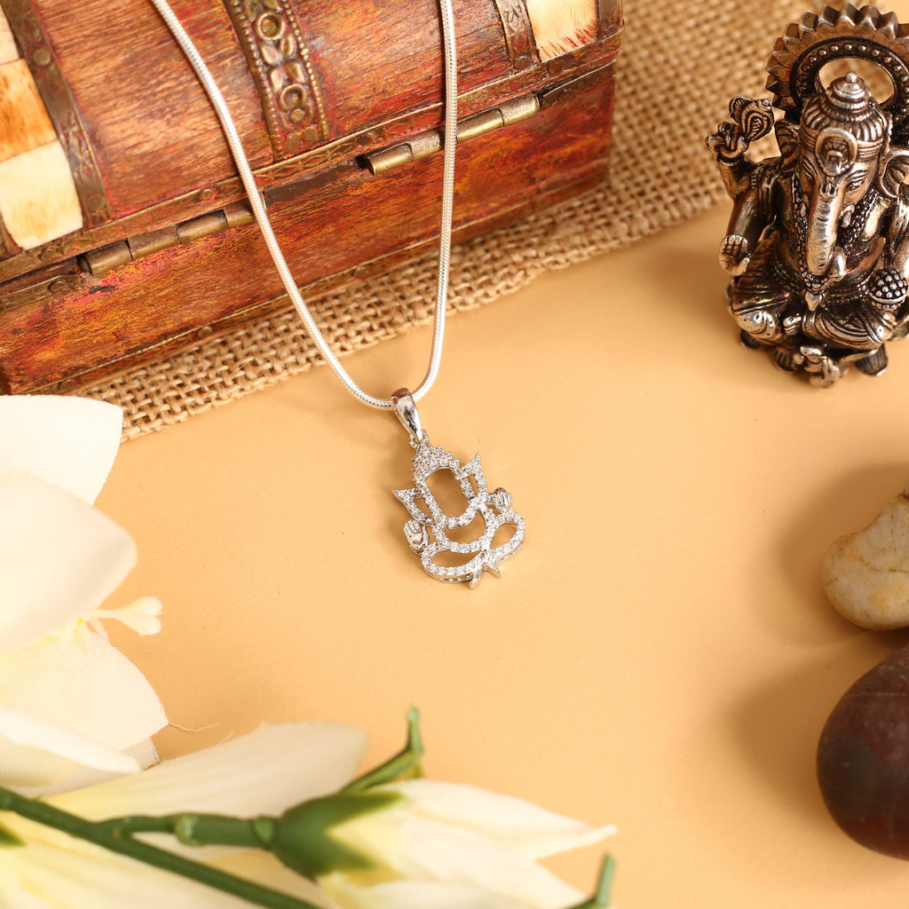 Buy Ganesha Pendants & Ganpati Lockets in Silver - Tarakesh Collections
