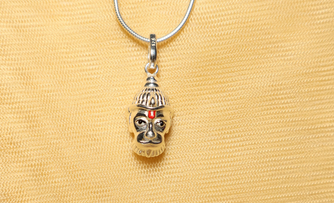 Hanuman Face Embrace Silver Pendant – Tarakesh