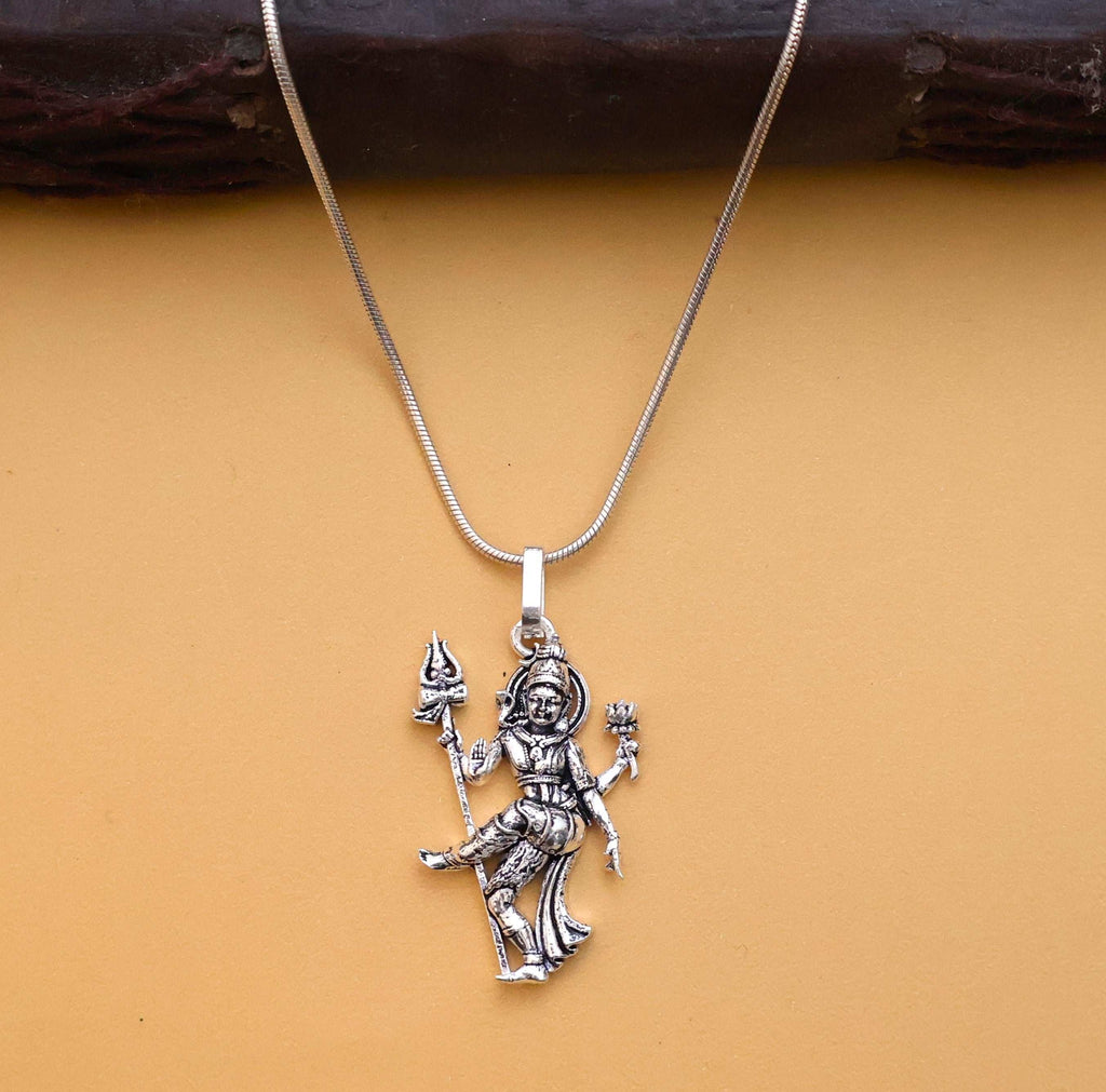 Shiva Pure Silver Pendant: Ardhanareshwar Edition